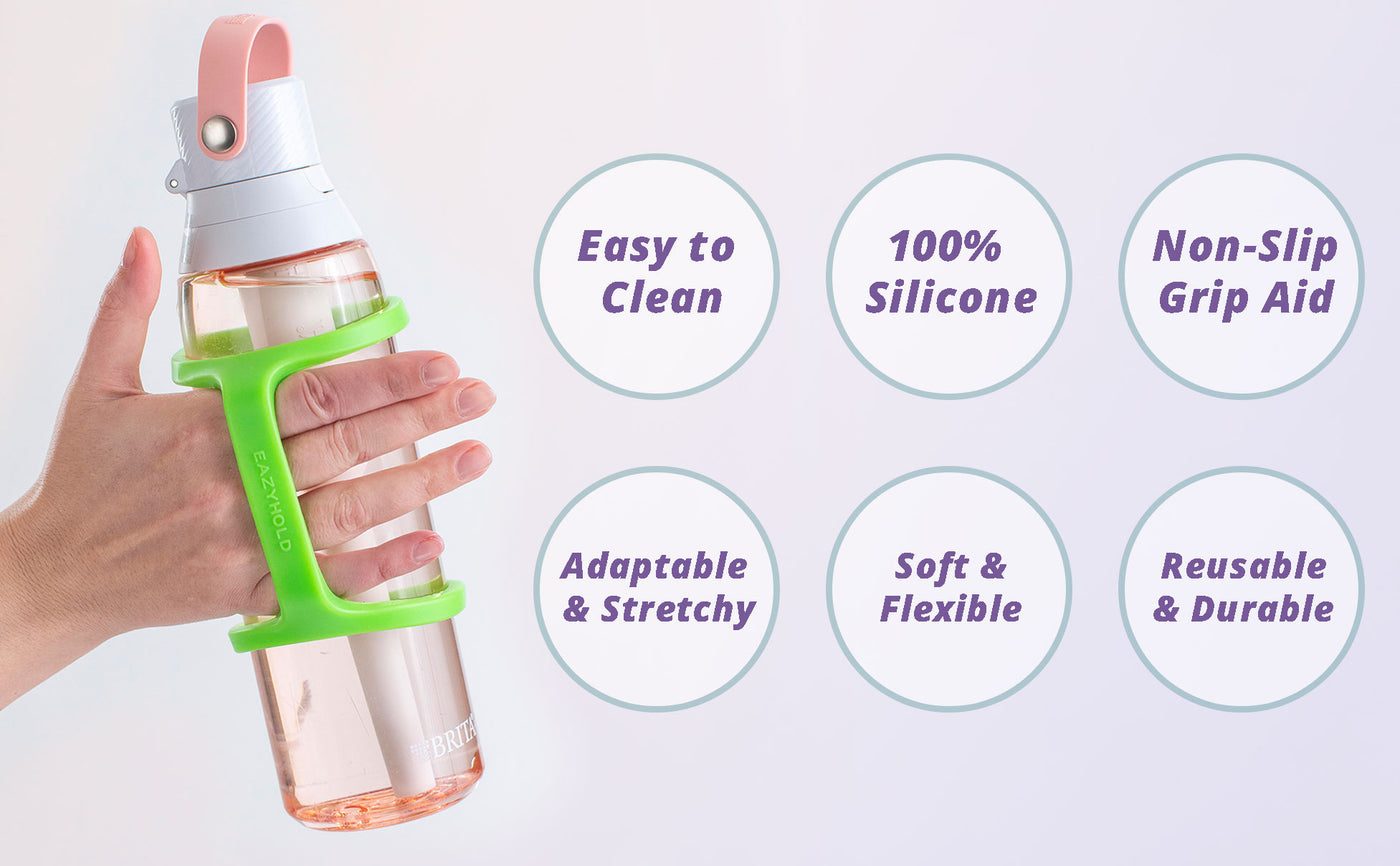 EaZyHold Aqua Universal Cuff Hand Gripper, Silicone Adaptive Grip Aid